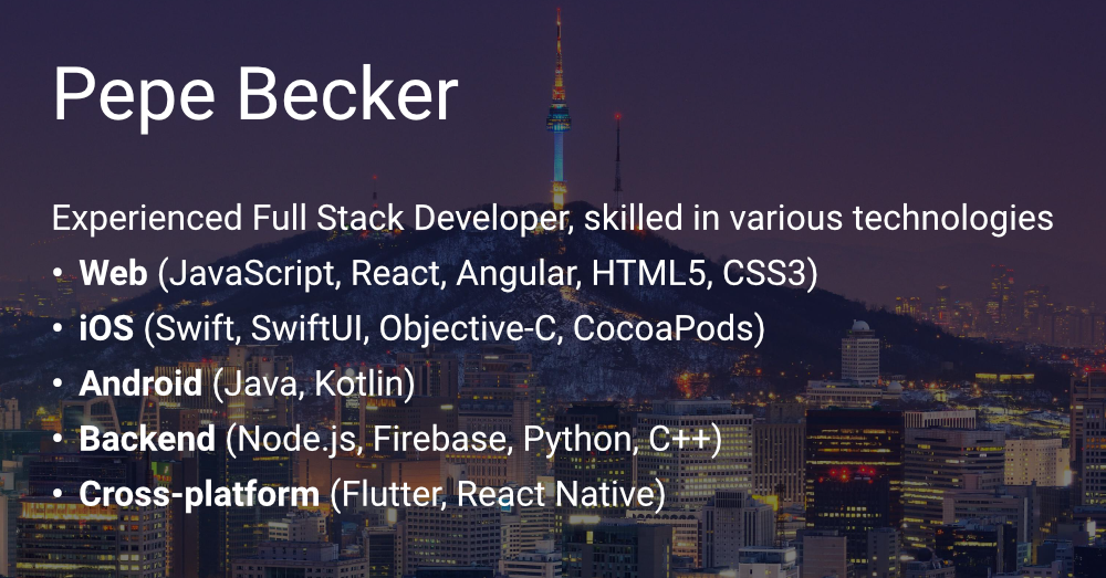 Pepe Becker | Full Stack Developer
